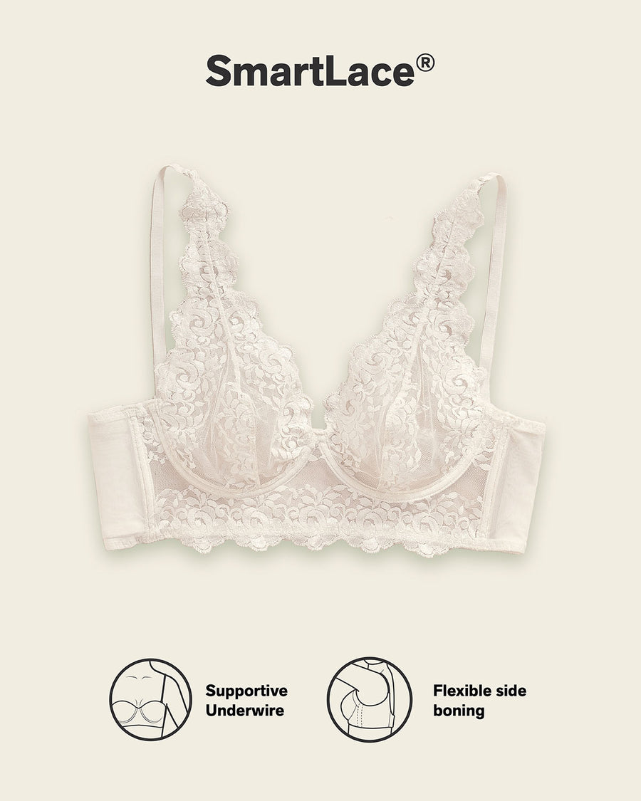 Sheer Lace Bustier Bralette with Underwire | Leonisa