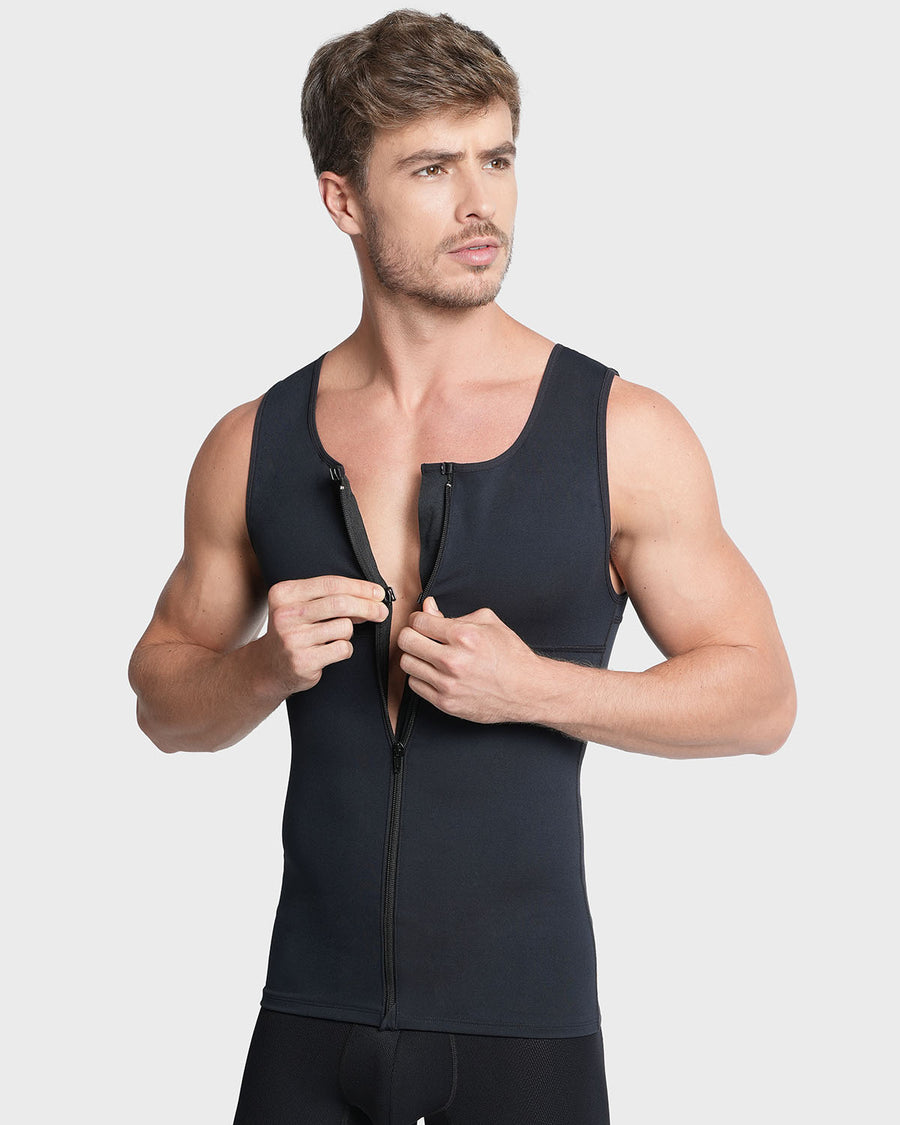 Compression vest with double layer of fabric on abdomen and back | Leonisa