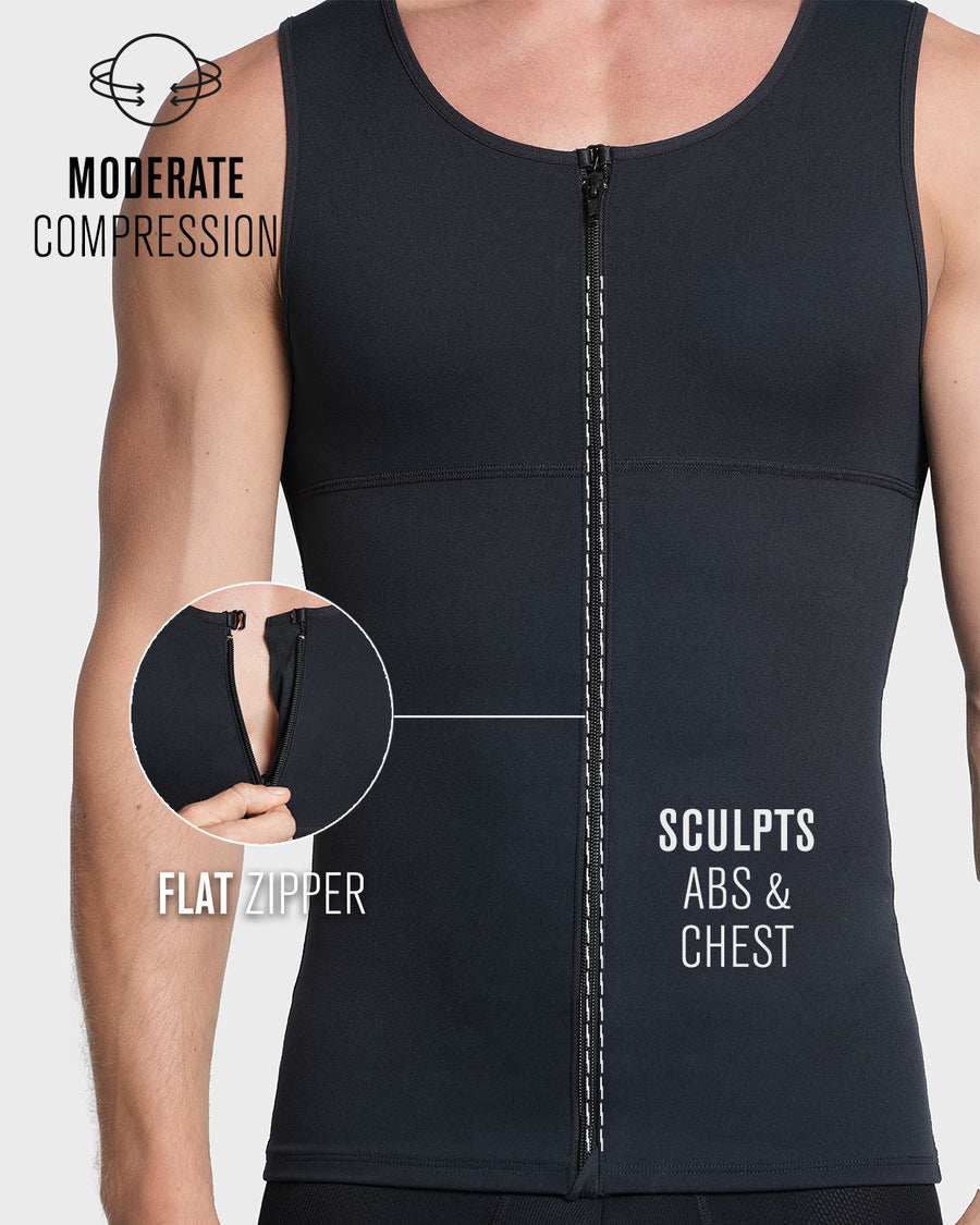 Compression vest with double layer of fabric on abdomen and back | Leonisa