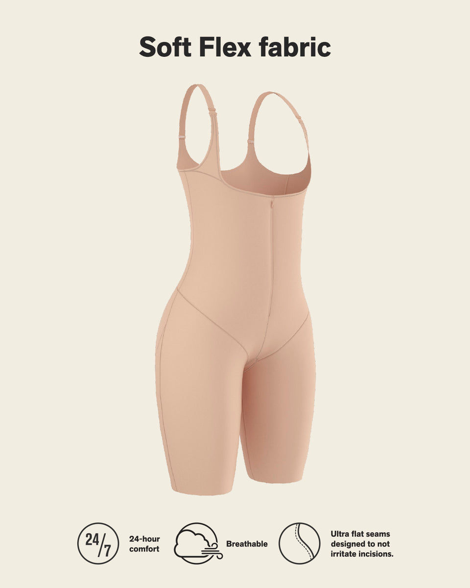 Post-Surgical Mid-Thigh Girdle made of Soft Compression Fabric, Hook ...